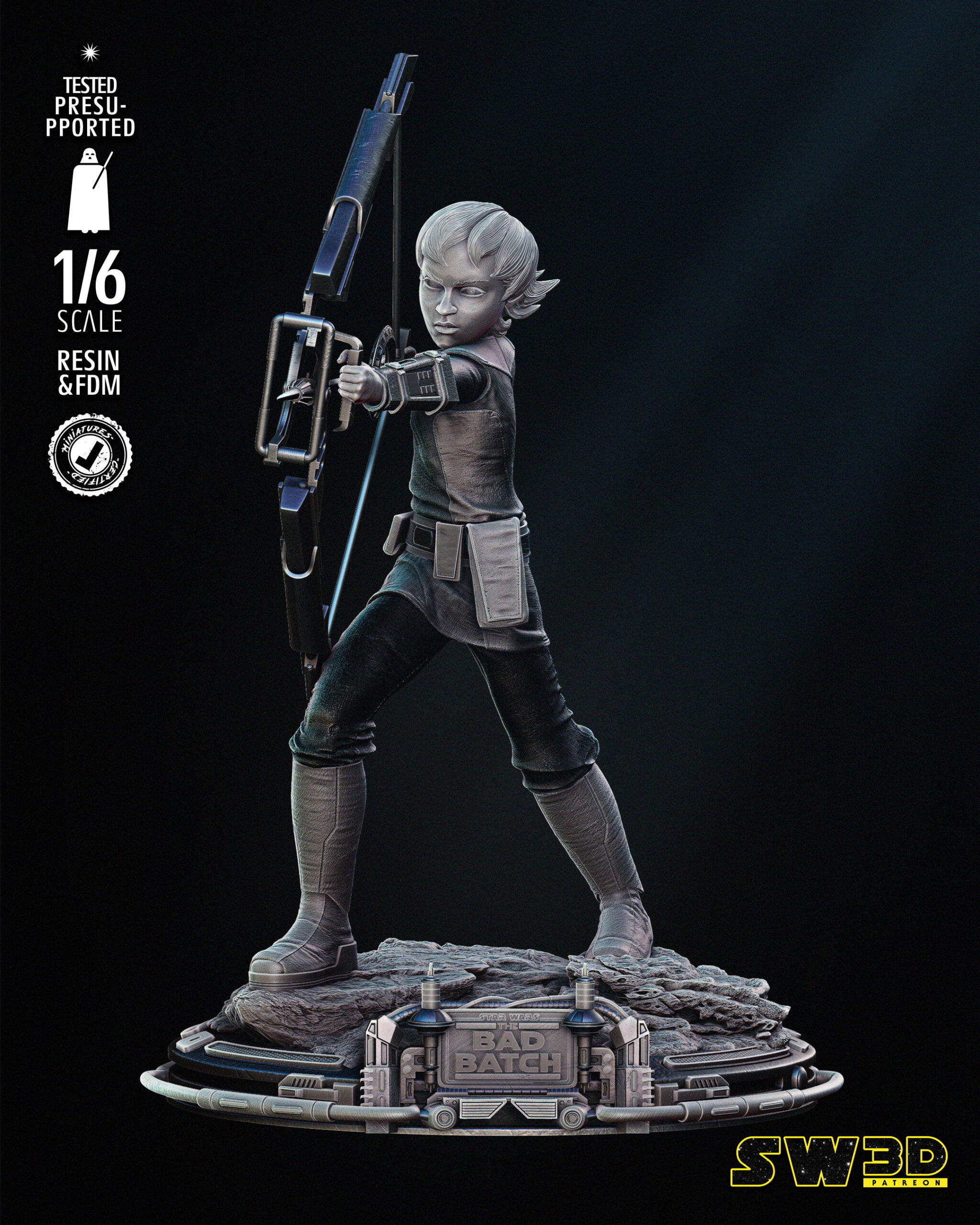 Omega Bad Batch Sculpture – Miniature, Unfinished – JKL Creators
