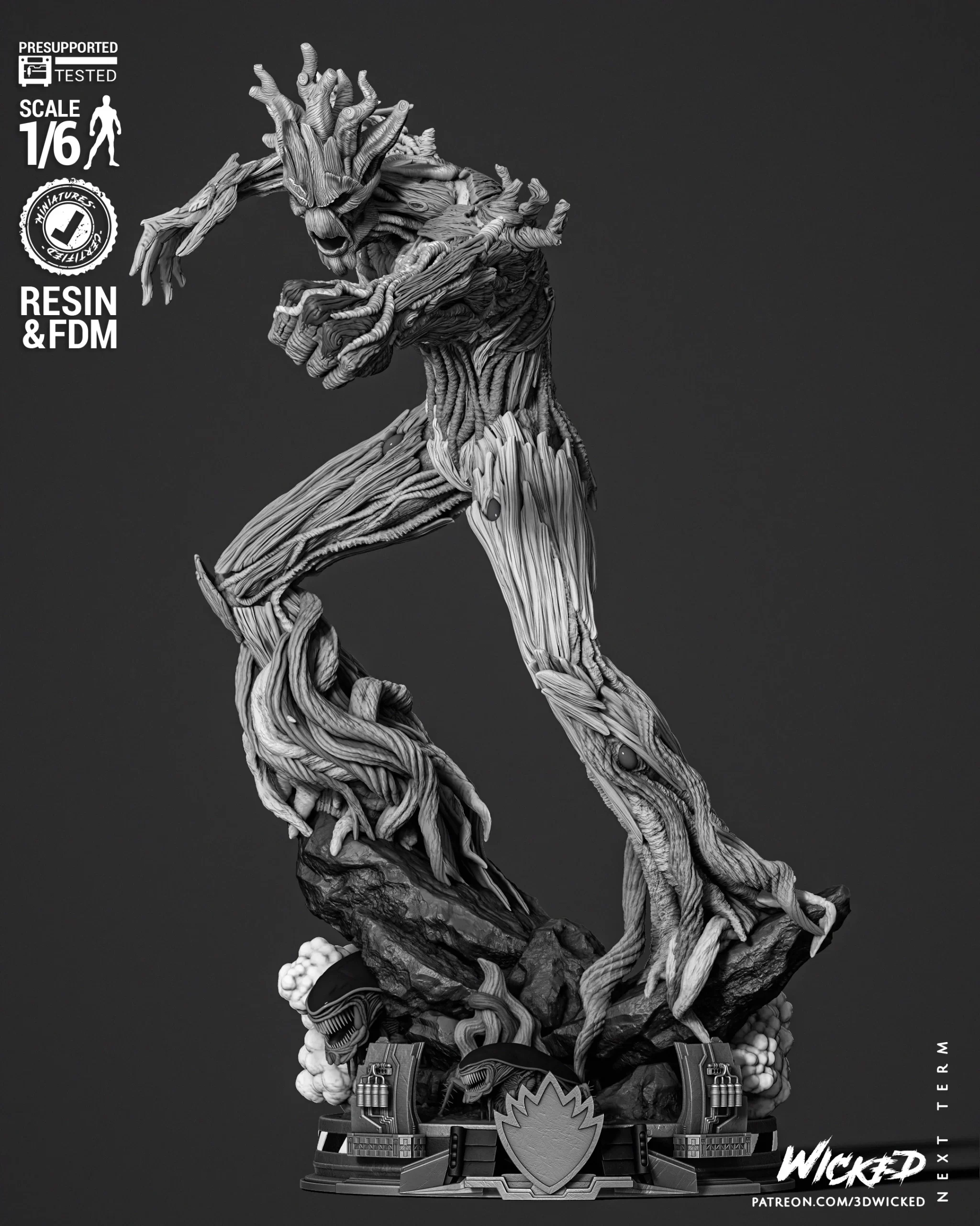 Groot Comic Version Sculpture – Miniature, Unfinished – JKL Creators