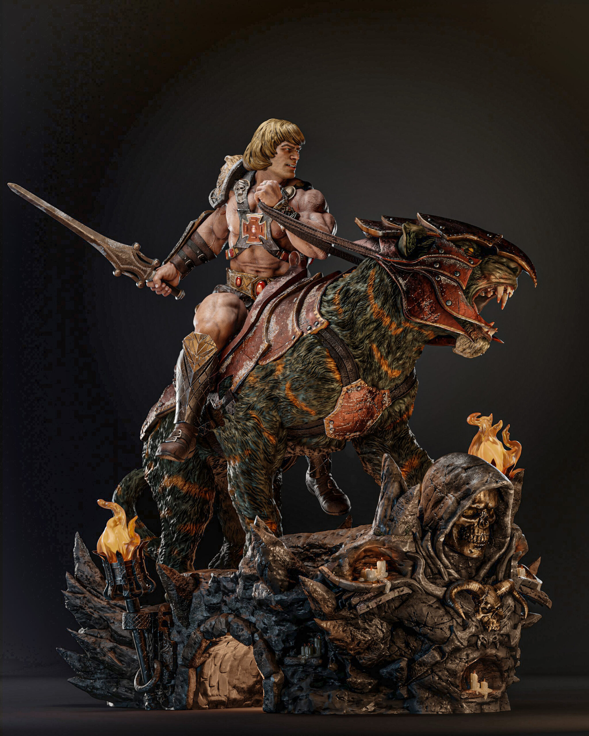 He Man Battlecat ZEZ Diorama (ModelKit, Unfinished) – JKL Creators